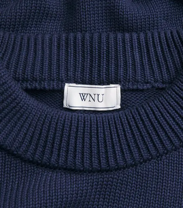 WITH NOTHING UNDERNEATH Wool Devon Sweater - Navy