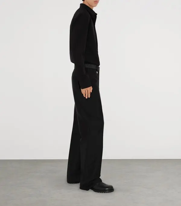 Burberry Cotton Ekd-embroidered Slim Shirt - Black