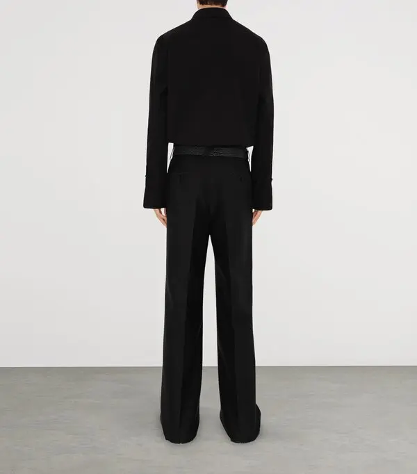 Burberry Cotton Ekd-embroidered Slim Shirt - Black
