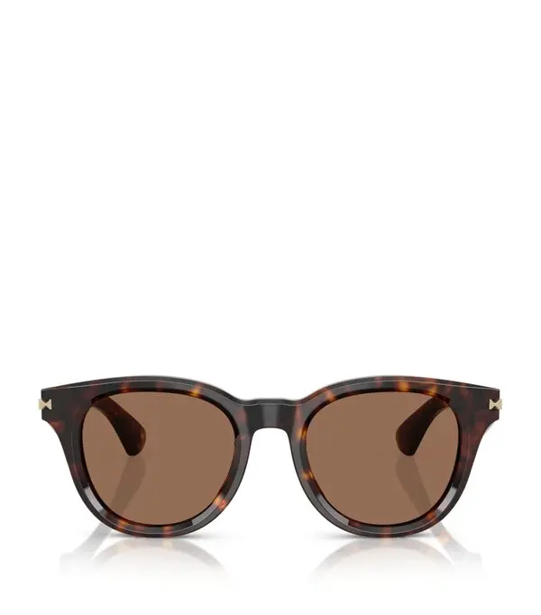 Burberry Acetate Round Sunglasses - Brown