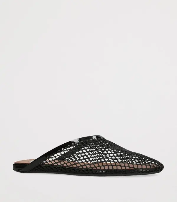 Alaïa Fishnet Mules - Black