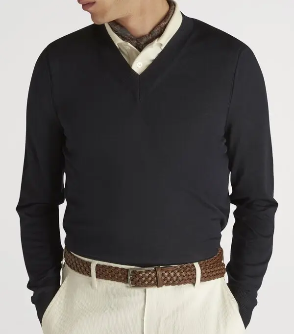 Dunhill Merino V-neck Sweater