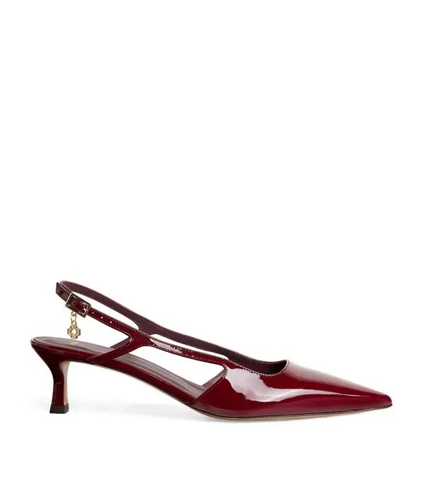 Maje Patent Leather Slingback Pumps - Red