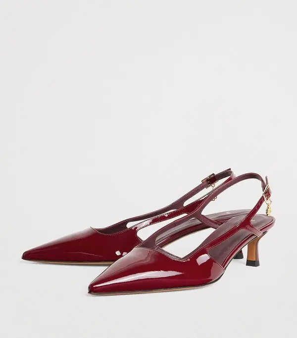 Maje Patent Leather Slingback Pumps - Red