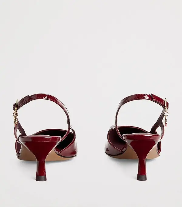 Maje Patent Leather Slingback Pumps - Red