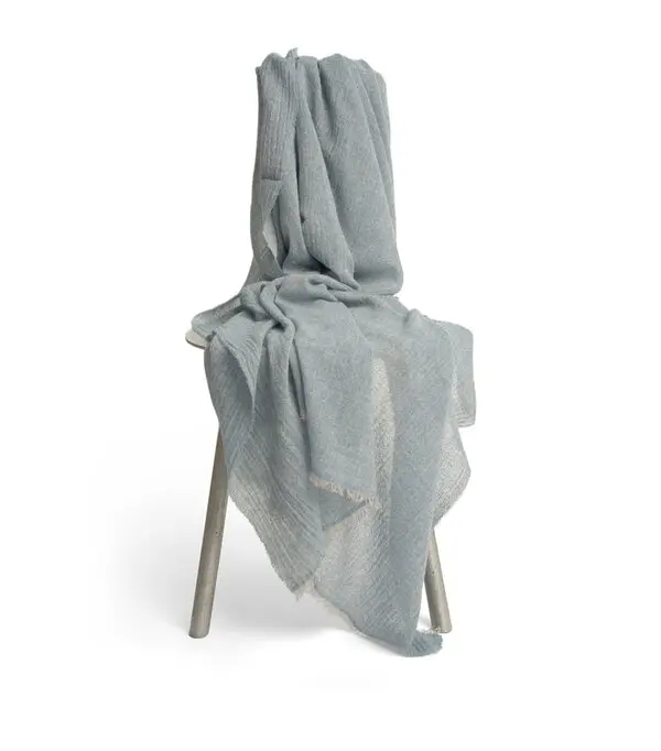 OYUNA Cashmere Woven Esra Throw - Blue