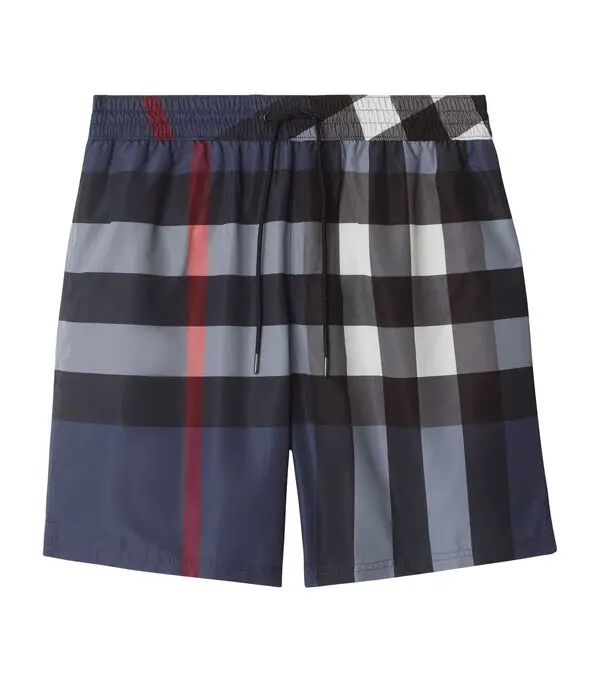 Burberry Check Swim Shorts - Blue