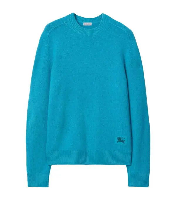 Burberry Cashmere-blend Ekd Sweater - Turquoise
