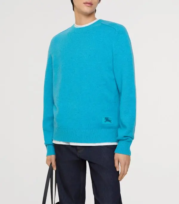 Burberry Cashmere-blend Ekd Sweater - Turquoise