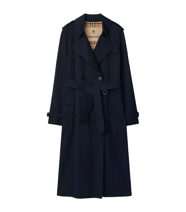 Burberry Long Waterloo Heritage Trench Coat - Blue