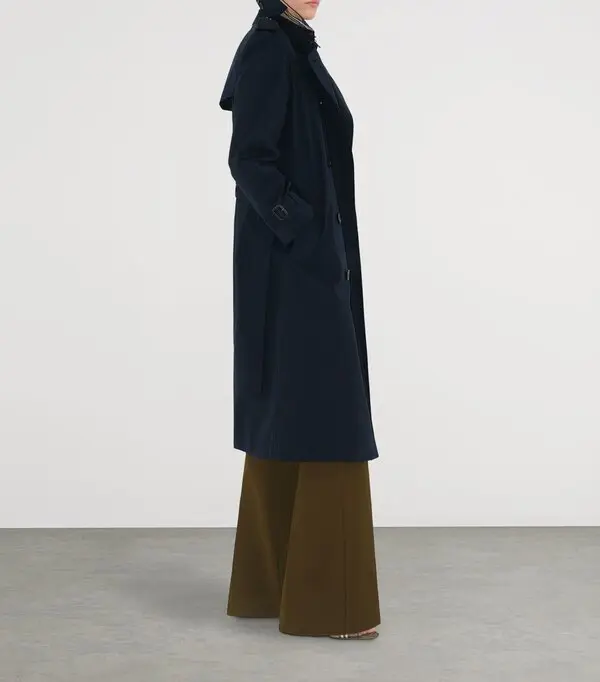 Burberry Long Waterloo Heritage Trench Coat - Blue