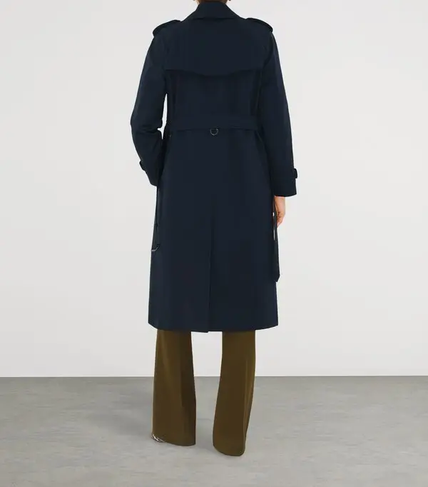 Burberry Long Waterloo Heritage Trench Coat - Blue