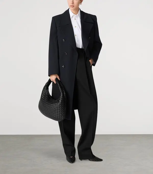 Bottega Veneta Intrecciato Leather Veneta Shoulder Bag - Black