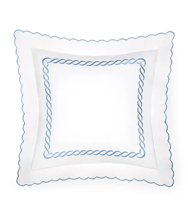 PRATESI Treccia Square Oxford Pillowcase - Blue