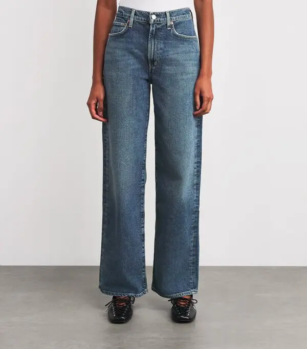AGOLDE Harper Mid-rise Straight Jeans - Blue