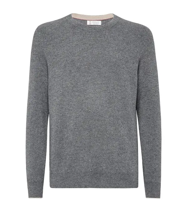 Brunello Cucinelli Cashmere Ribbed Sweater - Grey