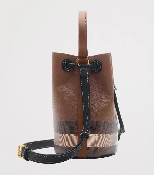 Burberry Mini Check Bucket Bag - Brown
