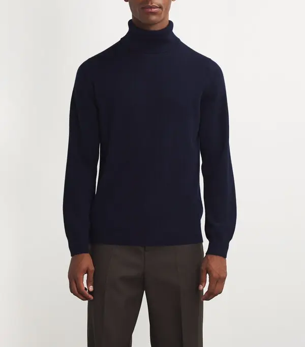 Harrods Cashmere Rollneck Sweater - Navy