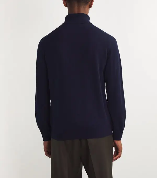 Harrods Cashmere Rollneck Sweater - Navy