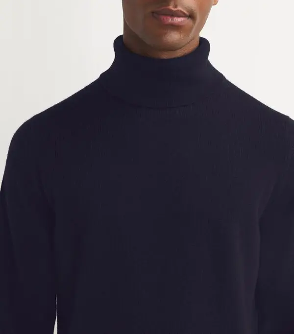 Harrods Cashmere Rollneck Sweater - Navy
