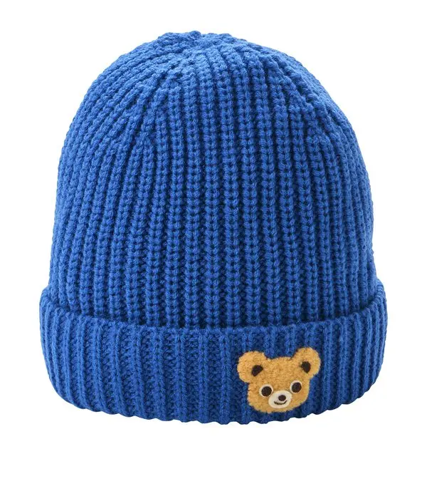 MIKI HOUSE Knitted Character Beanie - Blue