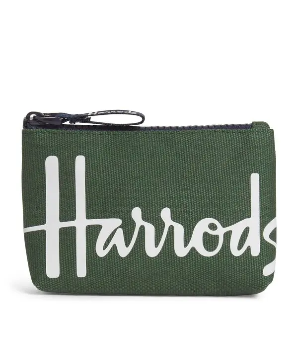 Harrods Cotton Logo Coin Purse - Green