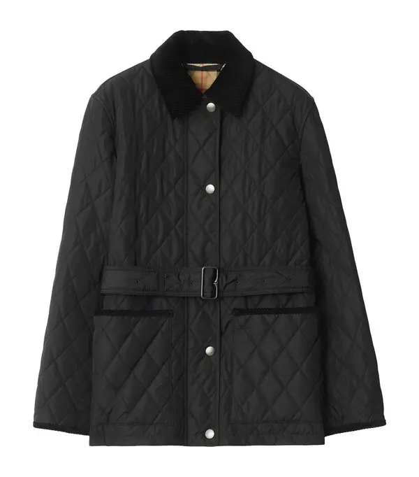 Burberry Quilted Belted Field Jacket - Black