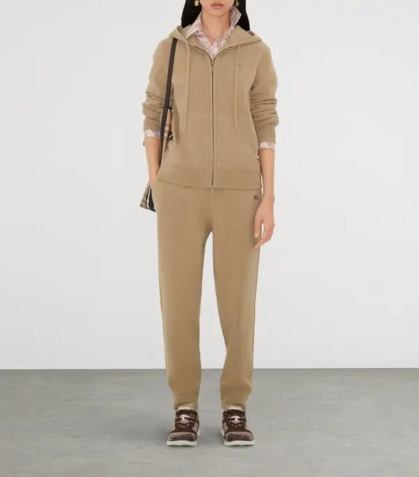 Burberry Cashmere-blend Zip-up Hoodie - Beige | Editorialist