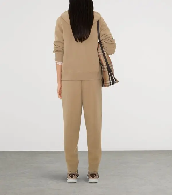 Burberry Cashmere-blend Zip-up Hoodie - Beige