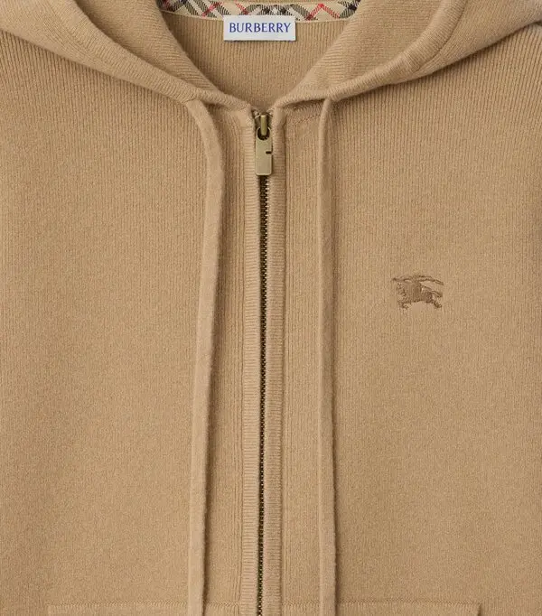 Burberry Cashmere-blend Zip-up Hoodie - Beige | Editorialist