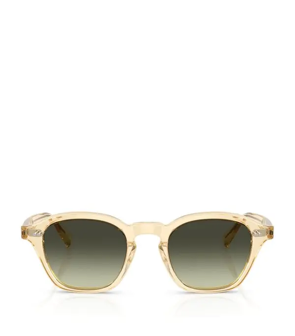 Oliver Spencer Square Frame Sunglasses - Beige