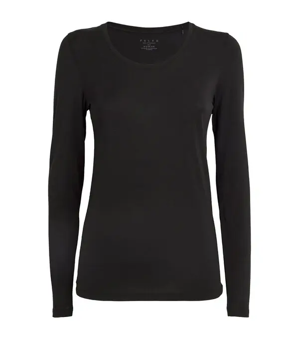 Falke Long-sleeve Daily Climawool T-shirt - Black