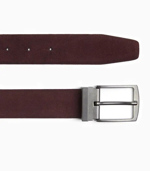 Giorgio Armani Suede Reversible Belt Strap - Red