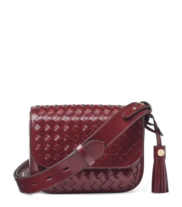 ASPINAL OF LONDON Leather Ella Cross-body Bag - Burgundy