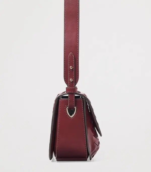 ASPINAL OF LONDON Leather Ella Cross-body Bag - Burgundy