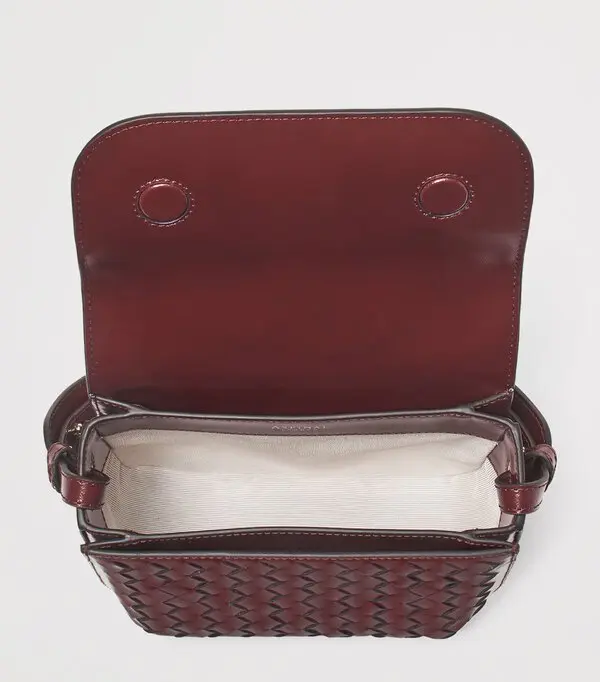 ASPINAL OF LONDON Leather Ella Cross-body Bag - Burgundy