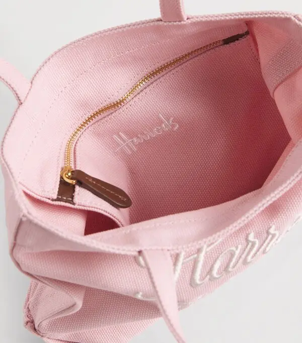 Harrods Embroidered Logo Tote Bag - Pink