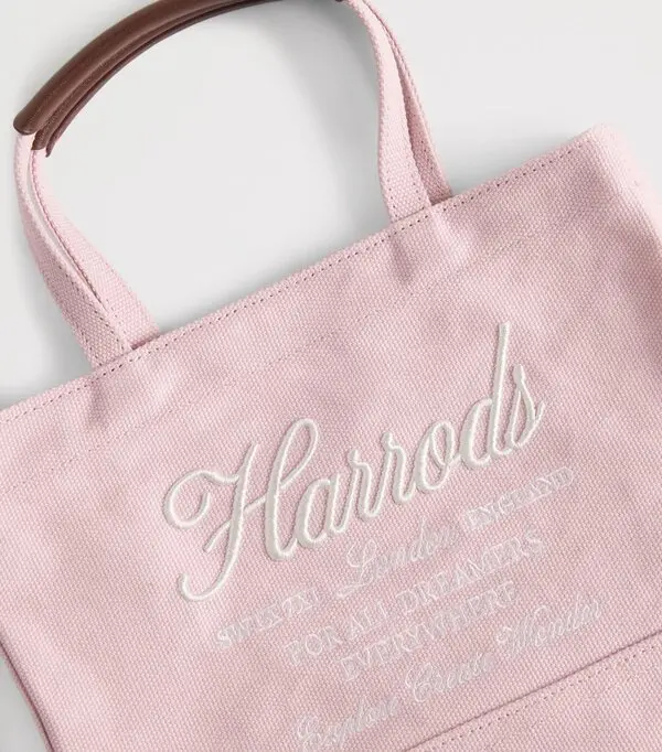 Harrods Embroidered Logo Tote Bag - Pink
