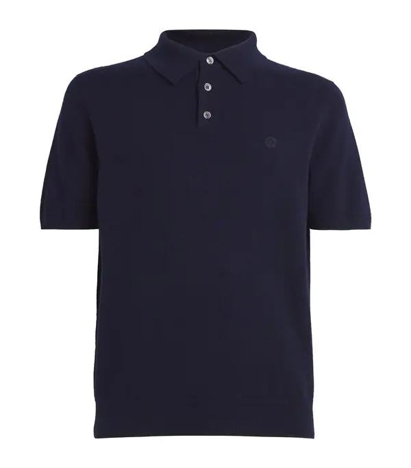 Harrods Cashmere Polo Shirt - Navy