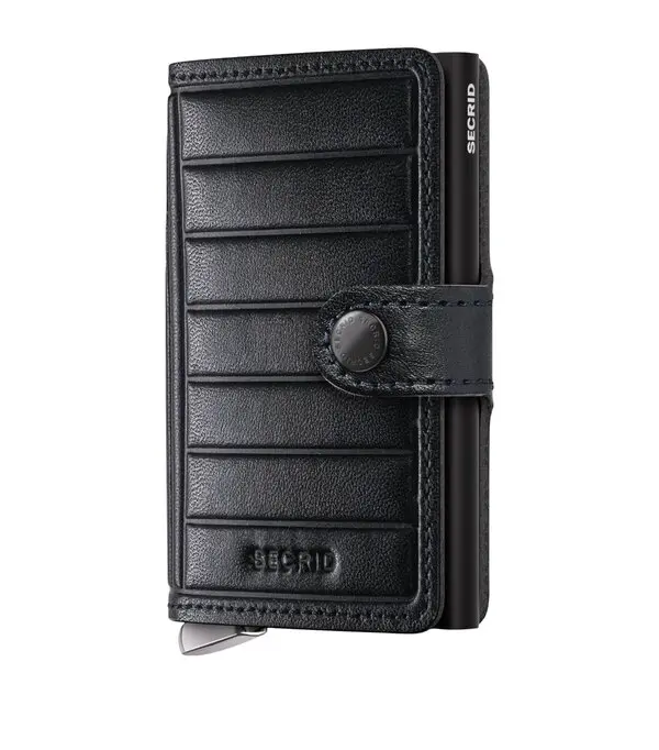 SECRID Leather Embossed Lines Miniwallet - Black