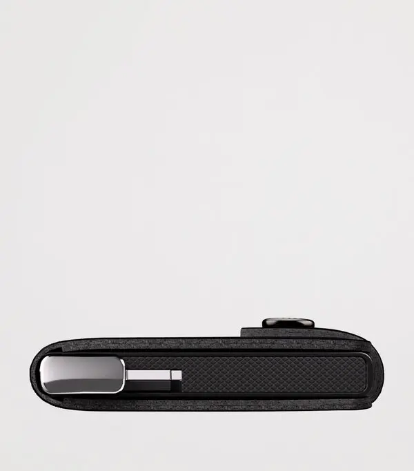 SECRID Leather Embossed Lines Miniwallet - Black