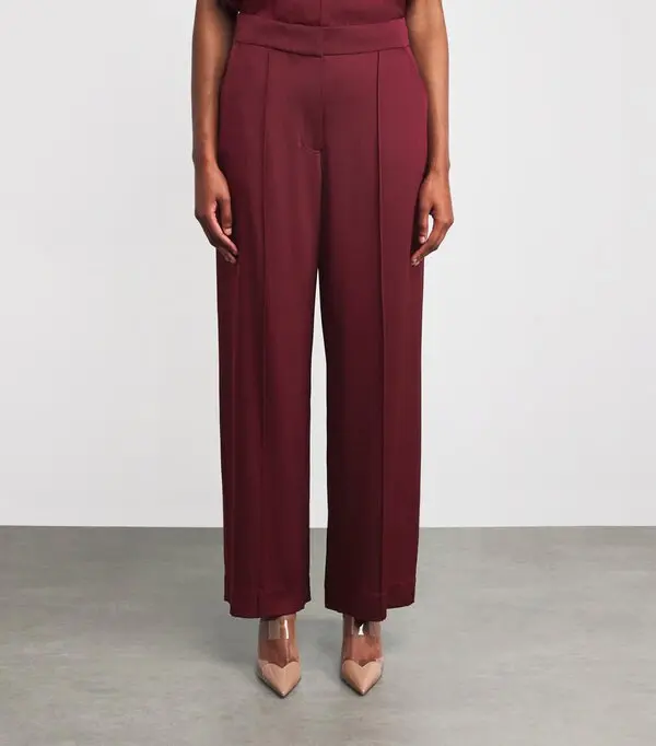 Simkhai Satin Wide-leg Trousers - Red