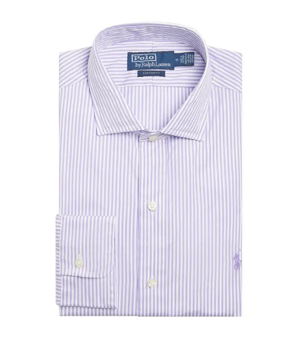 Ralph Lauren Cotton Poplin Stripe Shirt - Purple