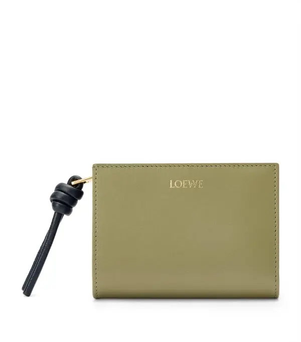 Loewe Leather Knot Wallet - Green