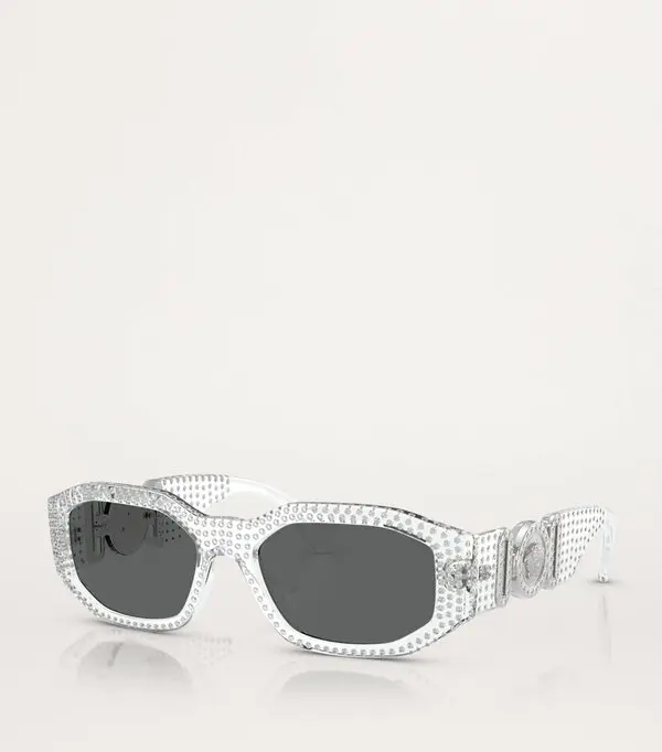 Versace Embellished Rectangle Sunglasses