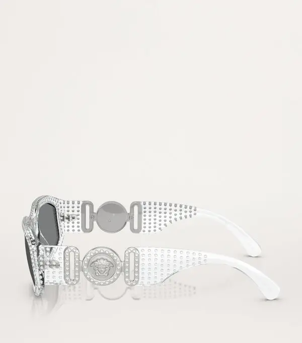 Versace Embellished Rectangle Sunglasses