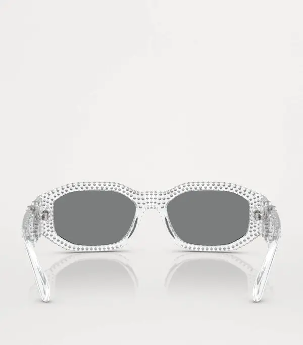 Versace Embellished Rectangle Sunglasses