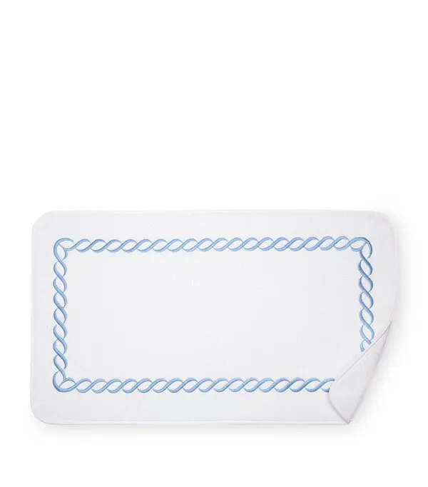 PRATESI Cotton Treccia Bath Mat - Blue