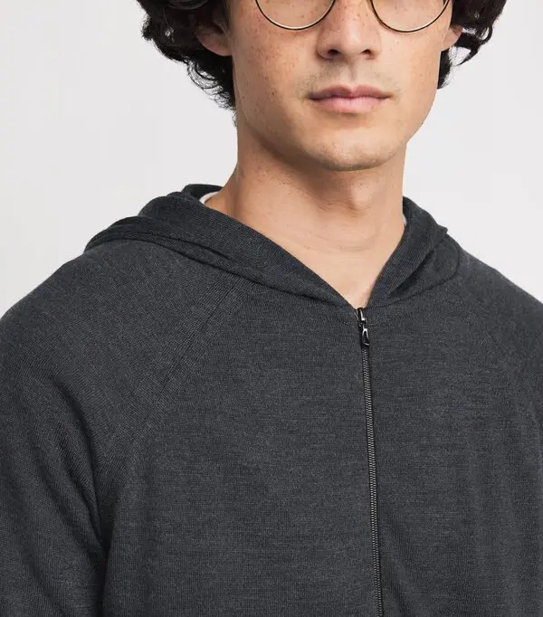 John Smedley Extra Fine Merino Wool Carty Zip-up Hoodie