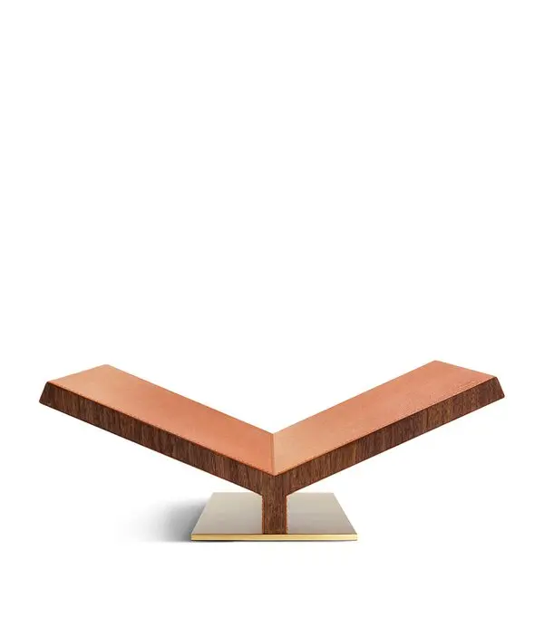 Assouline Walnut-leather Classic Collector Bookstand - Brown